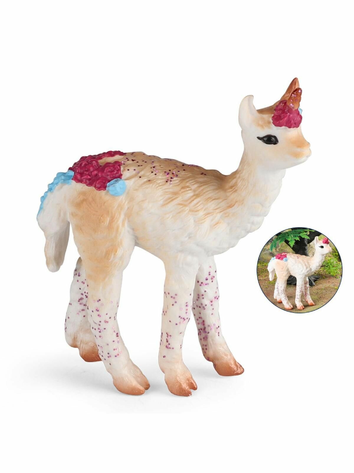 (1шт) Имитационная модель украшения для животных-Единорог Альпака