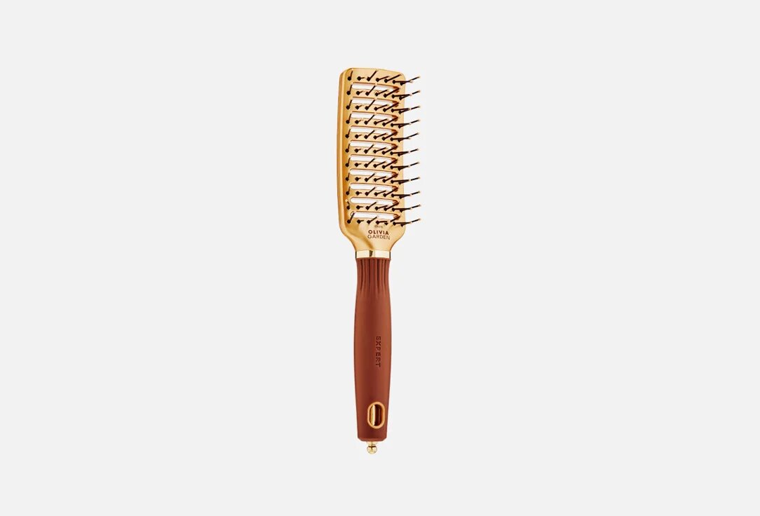 Olivia Garden EXPERT STYLE VENT Nylon Bristles Gold&Brown Щетка для волос 1шт