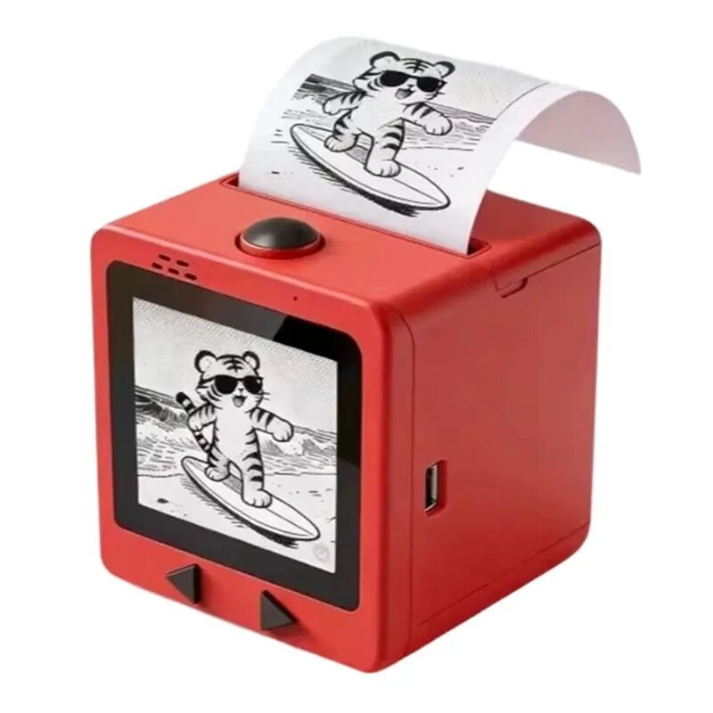 Принтер StickerBox С Искусственным Интеллектом, Интеллектуальный Умный Голосовой Принтер, Красный