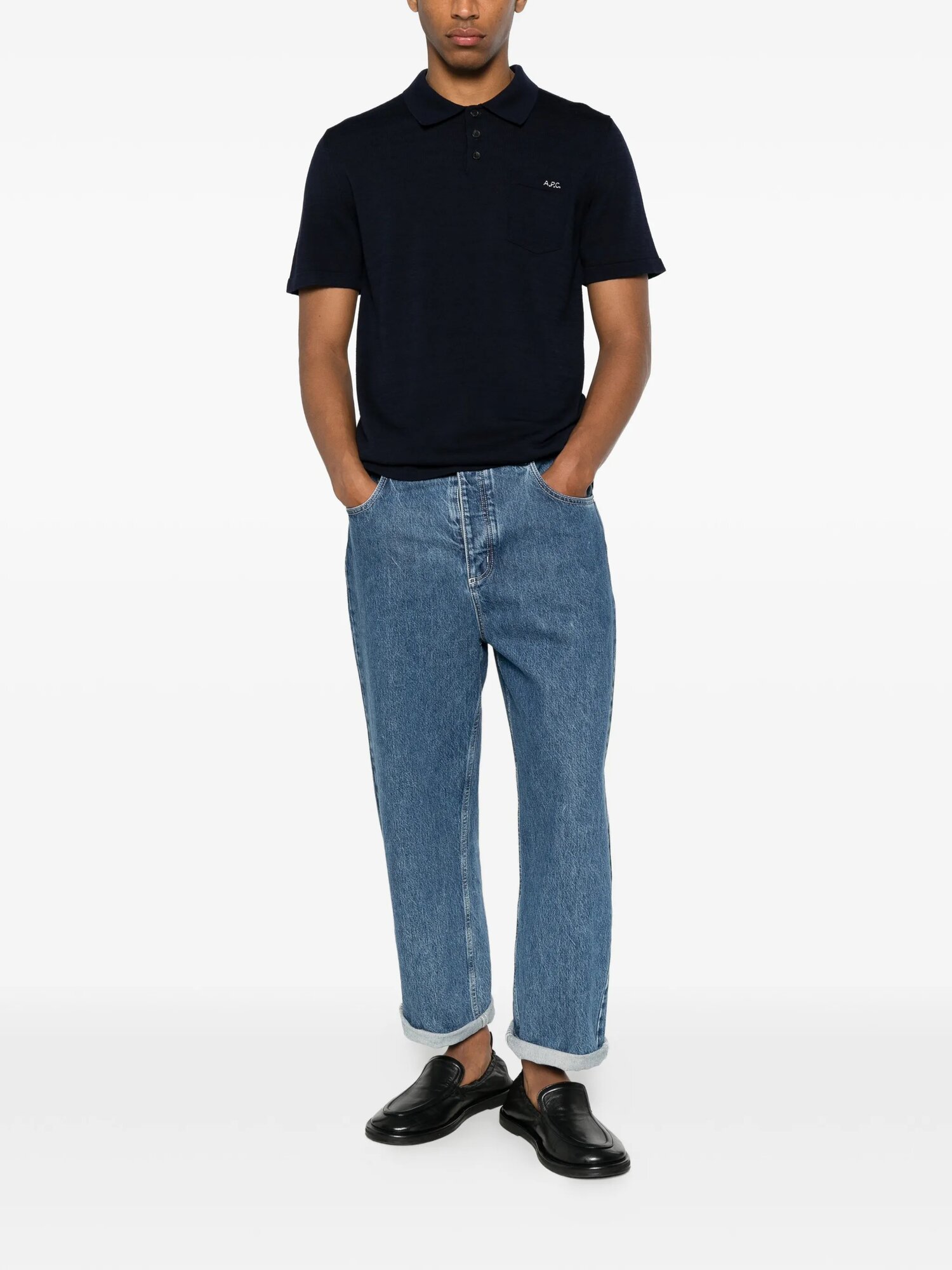 Рубашка Gide logo-embroidered chest-pocket polo shirt