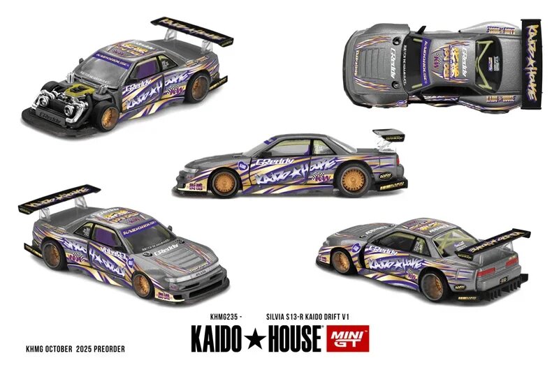 Модель автомобиля Kaido House x MINI GT Silvia S13-R 1:64