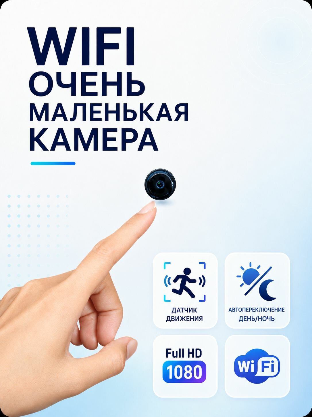 Мини Wi-Fi камера онлайн просмотр, ночная съемка