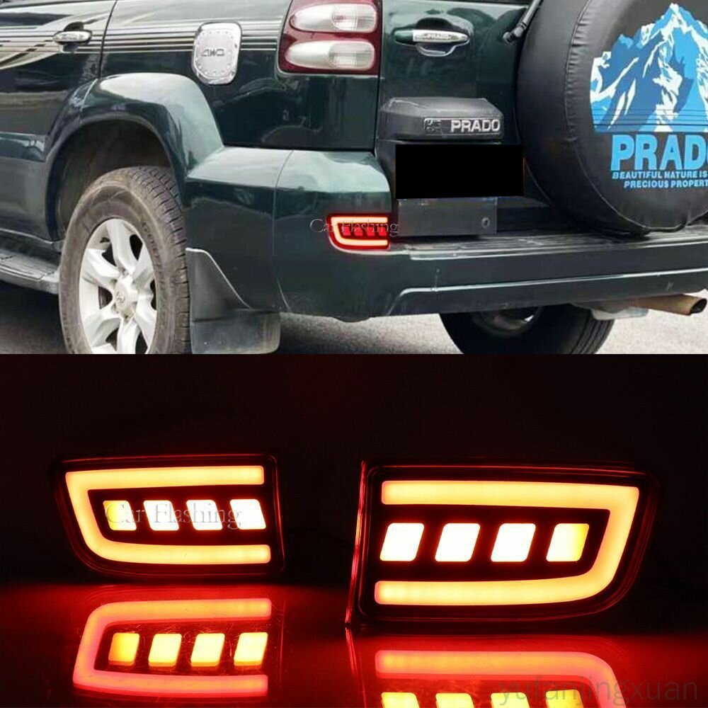 Премиальные дымчатые LEDфонари для тюнинга заднего бампера Toyota Land Cruiser Prado 120