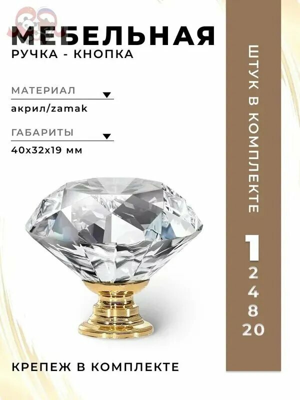 Ручка мебельная ,4см
