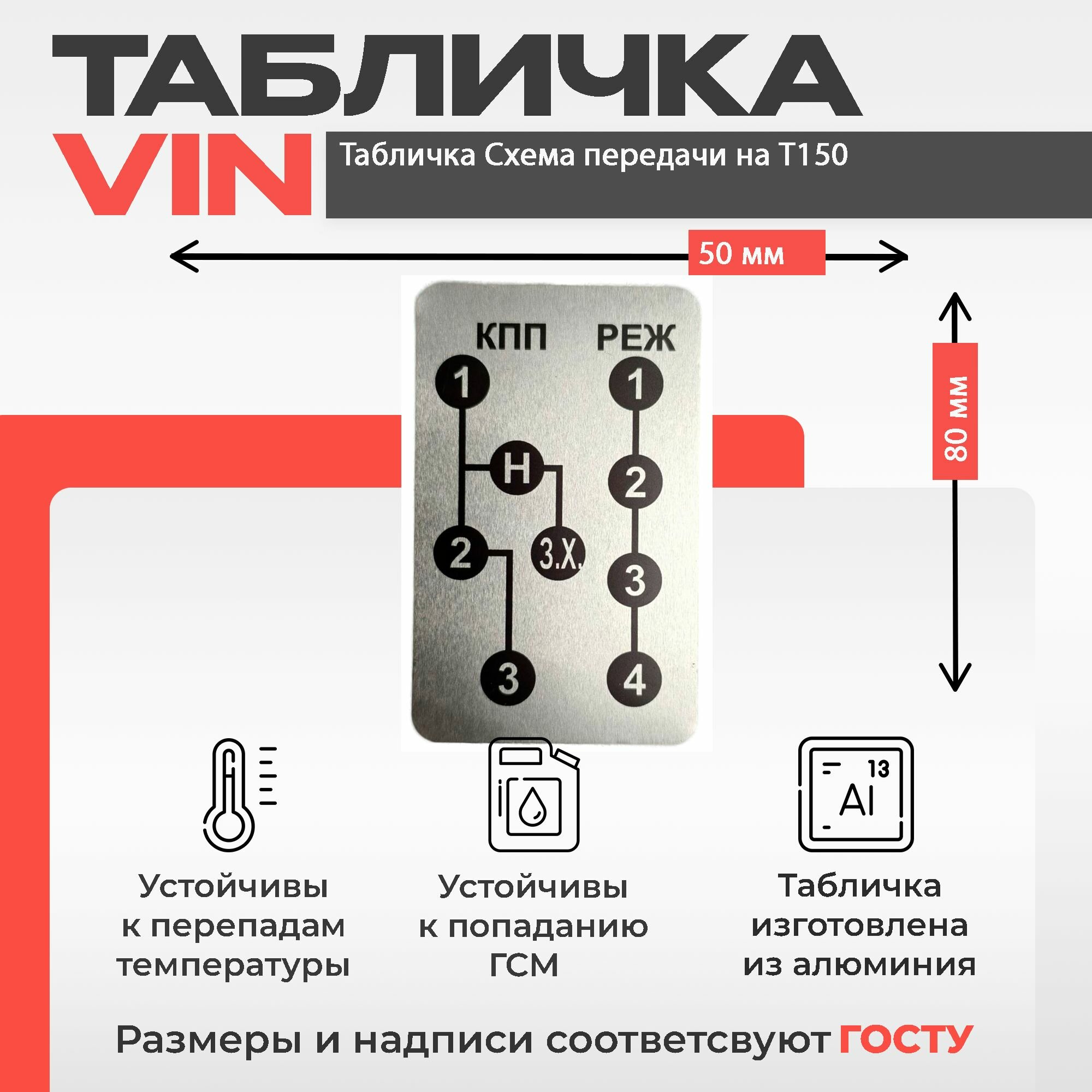 Табличка Схема передач и режимов на Т150