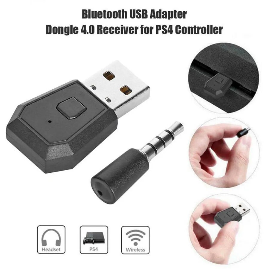 USB адаптер Bluetooth передатчик для PS4, Windows, macOS, Linux, Switch — фото 1