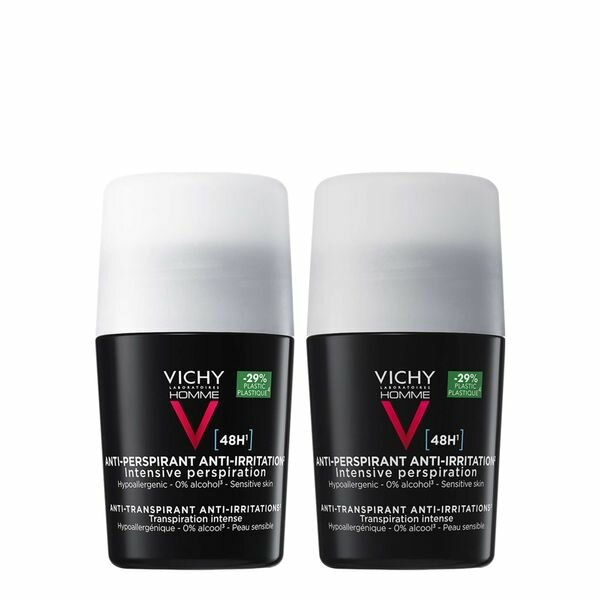 Дезодорант для чувствительной кожи 48 часов скидка -50% на второй Homme Vichy/Виши ролик 50мл 2шт