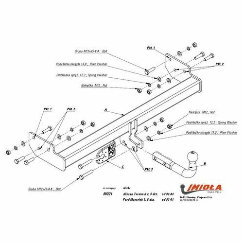 Фаркоп subaru (xv ii) IMIOLA N021