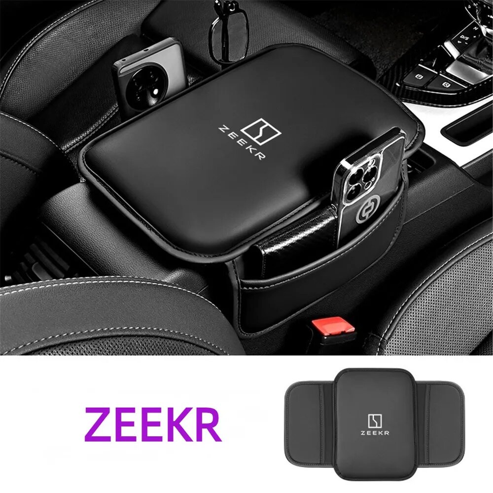 Чехол на подлокотник ZEEKR 001 007 009 7X MIX из экокожи, черный