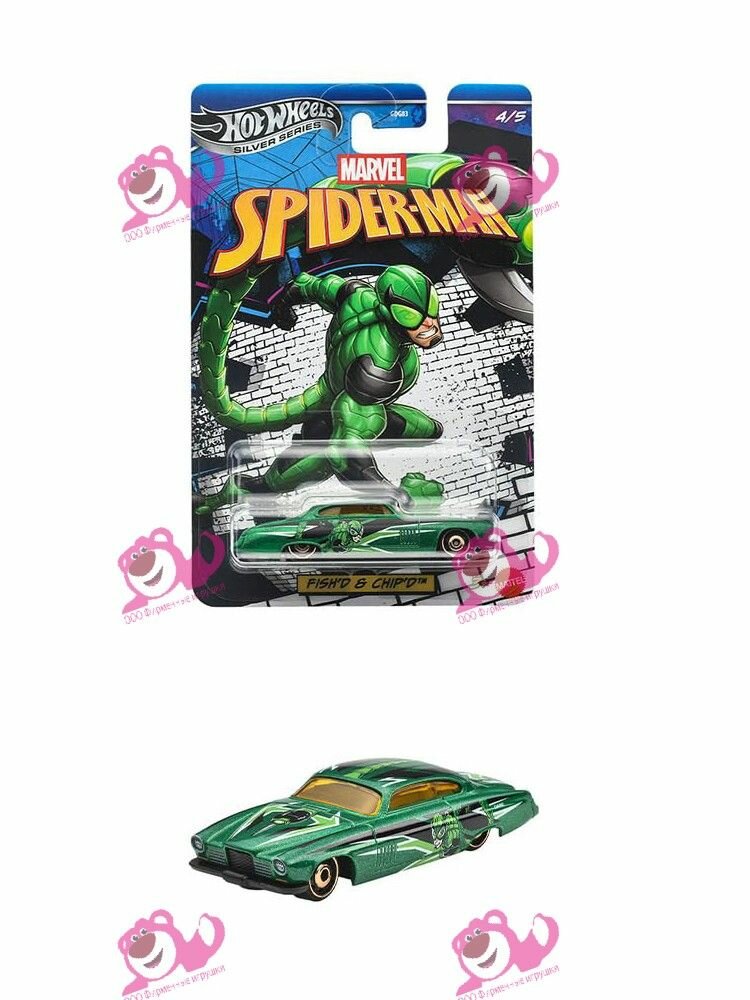Машинка Mattel Hot Wheels 2026 GDG83 Themed Entertainment Spider-Man - Fish d & Chip d