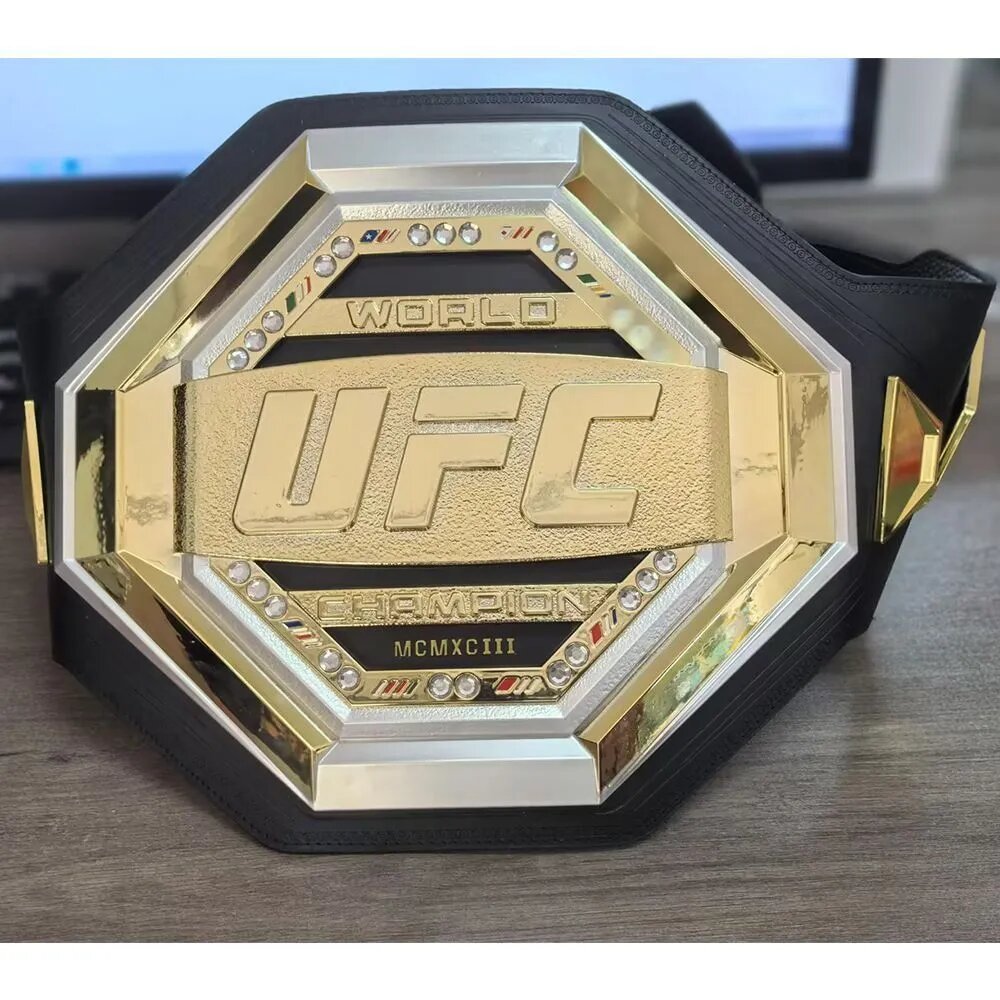 Награда Реплика пояса чемпионата UFC, Золотой, черный, ПВХ, Синтетическая кожа, Позолота, Металлический сплав — фото 1