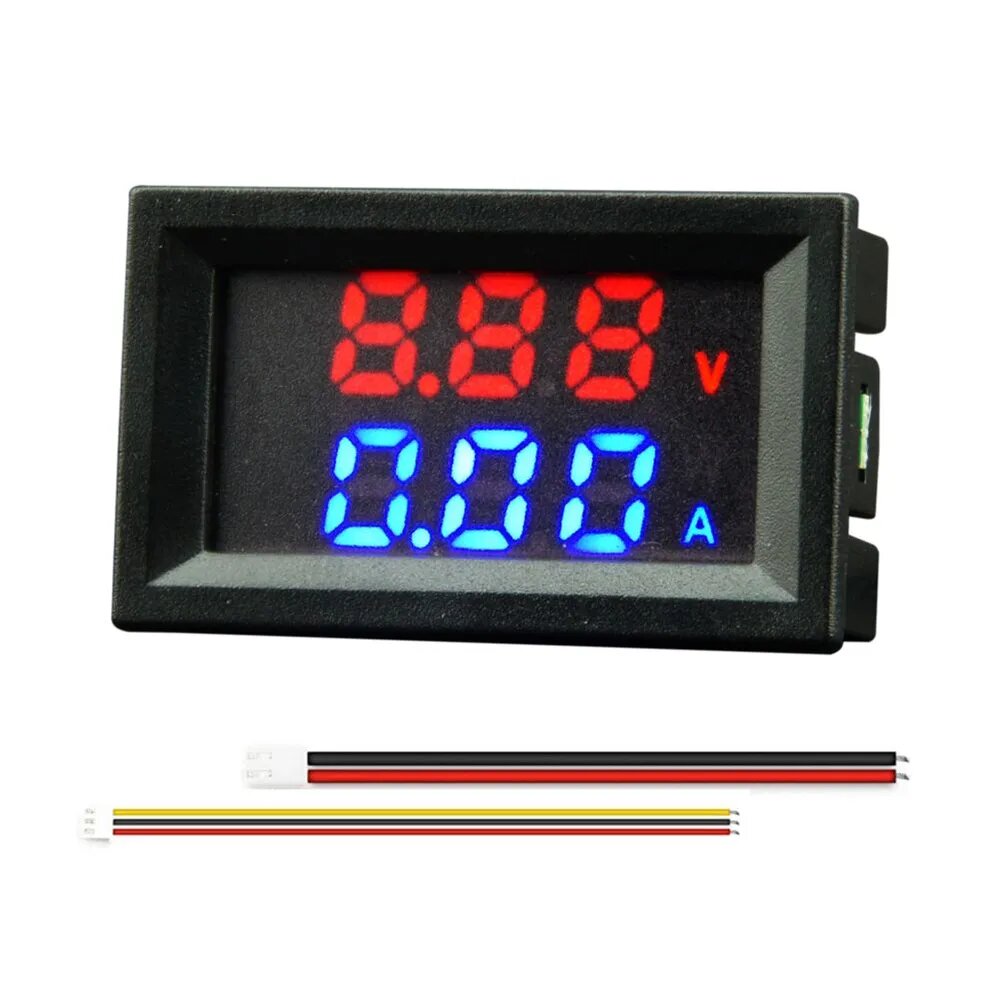 Цифровой вольтамперметр M430 для постоянного тока: 0 100 В, 0 10 А, двухцветный LED-дисплей