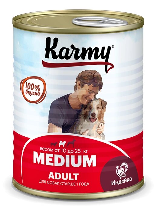 Консервы Карми для собак Medium Adult средних пород Индейка 340г