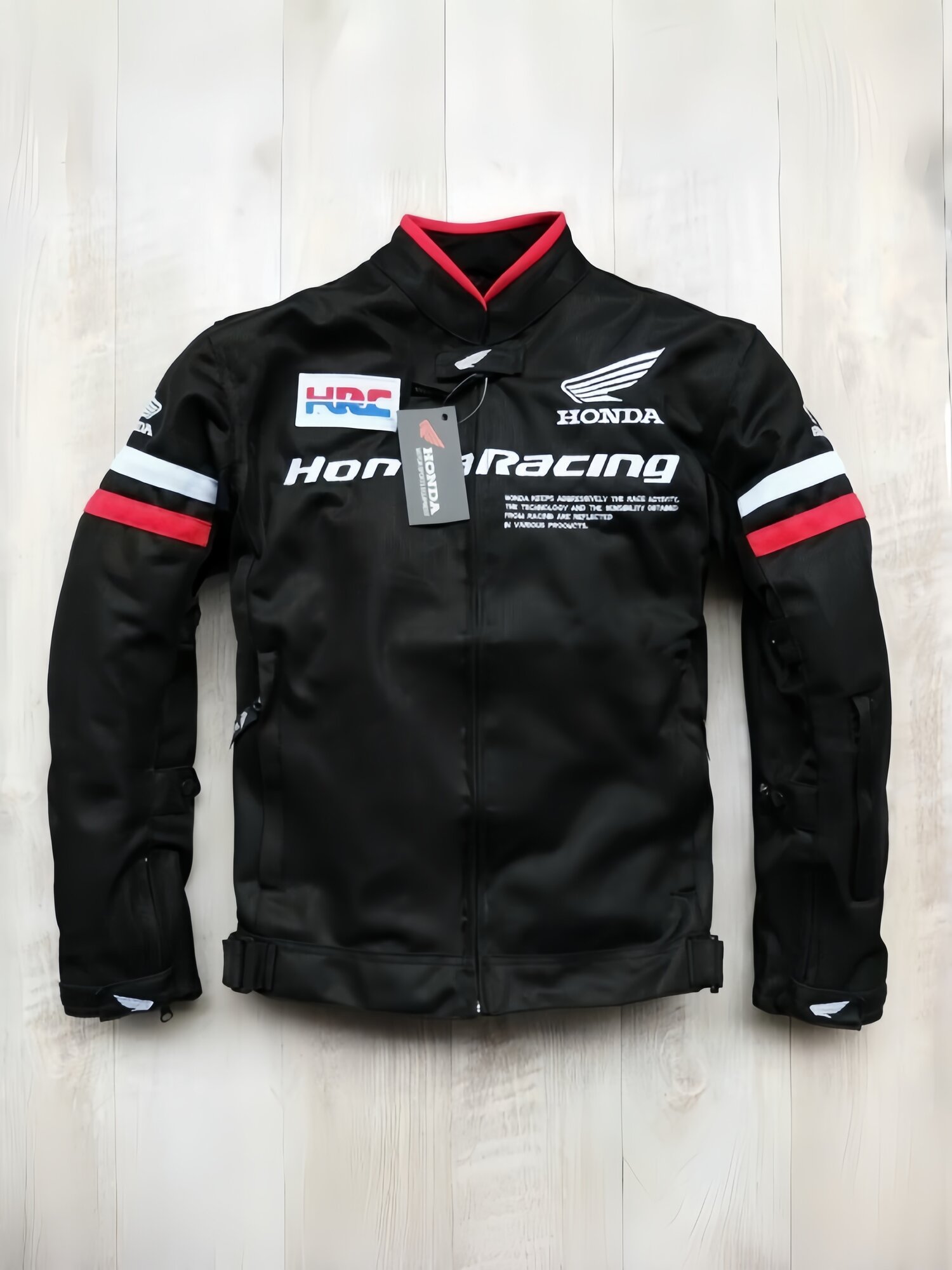 Куртка мотоциклетная Honda Racing HRC Black Jacket, мужская, полиэстер, Подходит для лета
