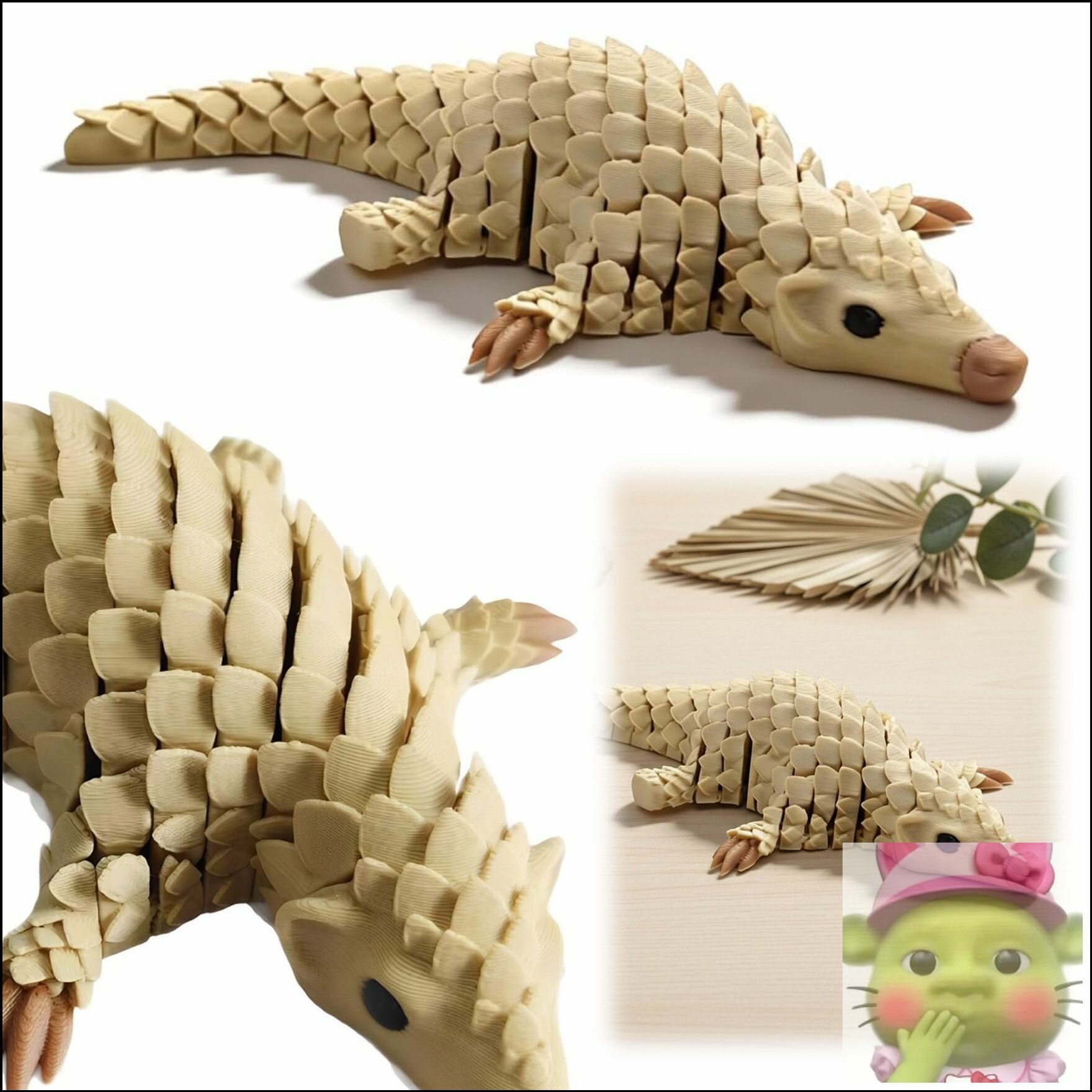 3D-фигурка енотовидной лисицы из PLA, подвижная коллекционная модель, 15 см, коричневый с серым оттенком