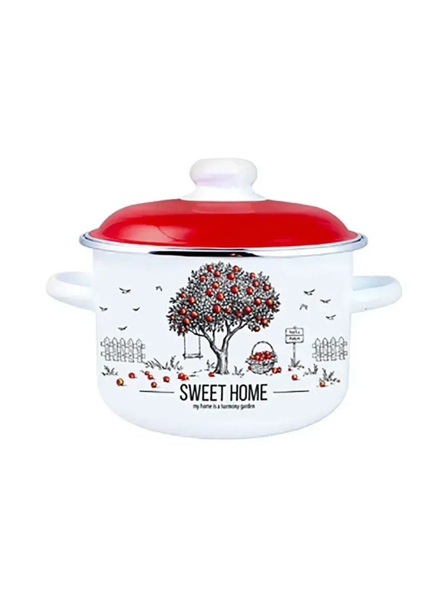 Кастрюля эмалированная с крышкой Apple Tree 5,5 л