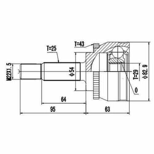 ШРУС Dynamatrix-Korea DCV839022 для Mitsubishi Carisma; Volvo S40 I, V40
