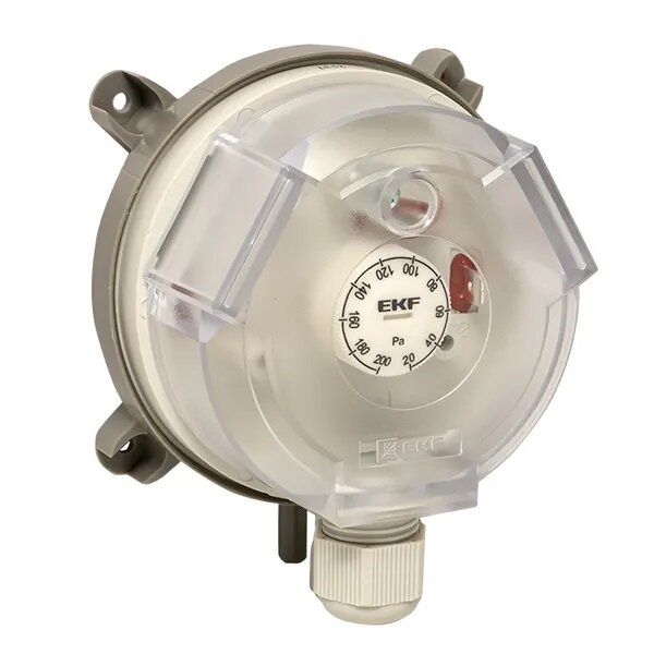 Реле перепада давления EKF 20-200 Па дифф. 10 Па 6 мм IP54, RVG-10-200