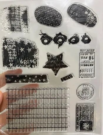 Прозрачный силиконовый штамп "Бабочка, птица, фон" для скрапбукинга