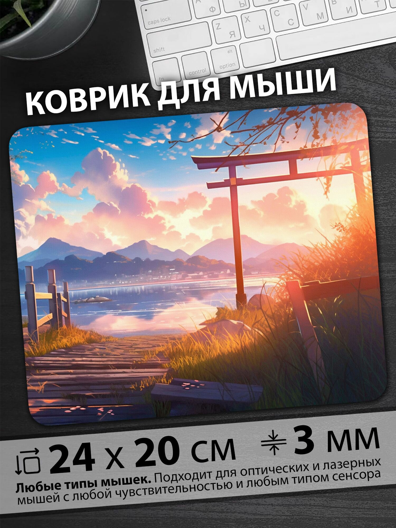 Резиновый коврик для мыши (24 x 20 см x 3 мм)