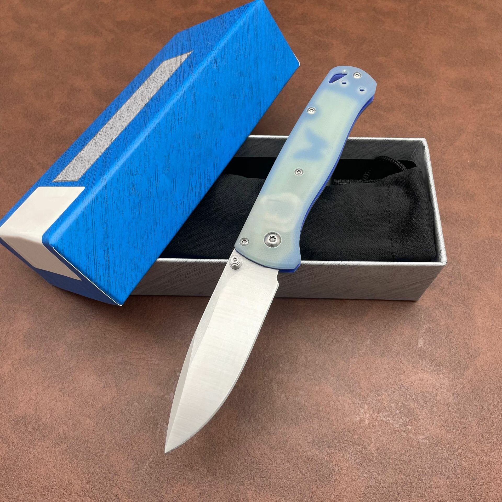 BenchmadeG10 Острый складной нож с эстетичной рукоятью нефритового цвета, компактный карманный инструмент для кемпинга и повседневного ношения