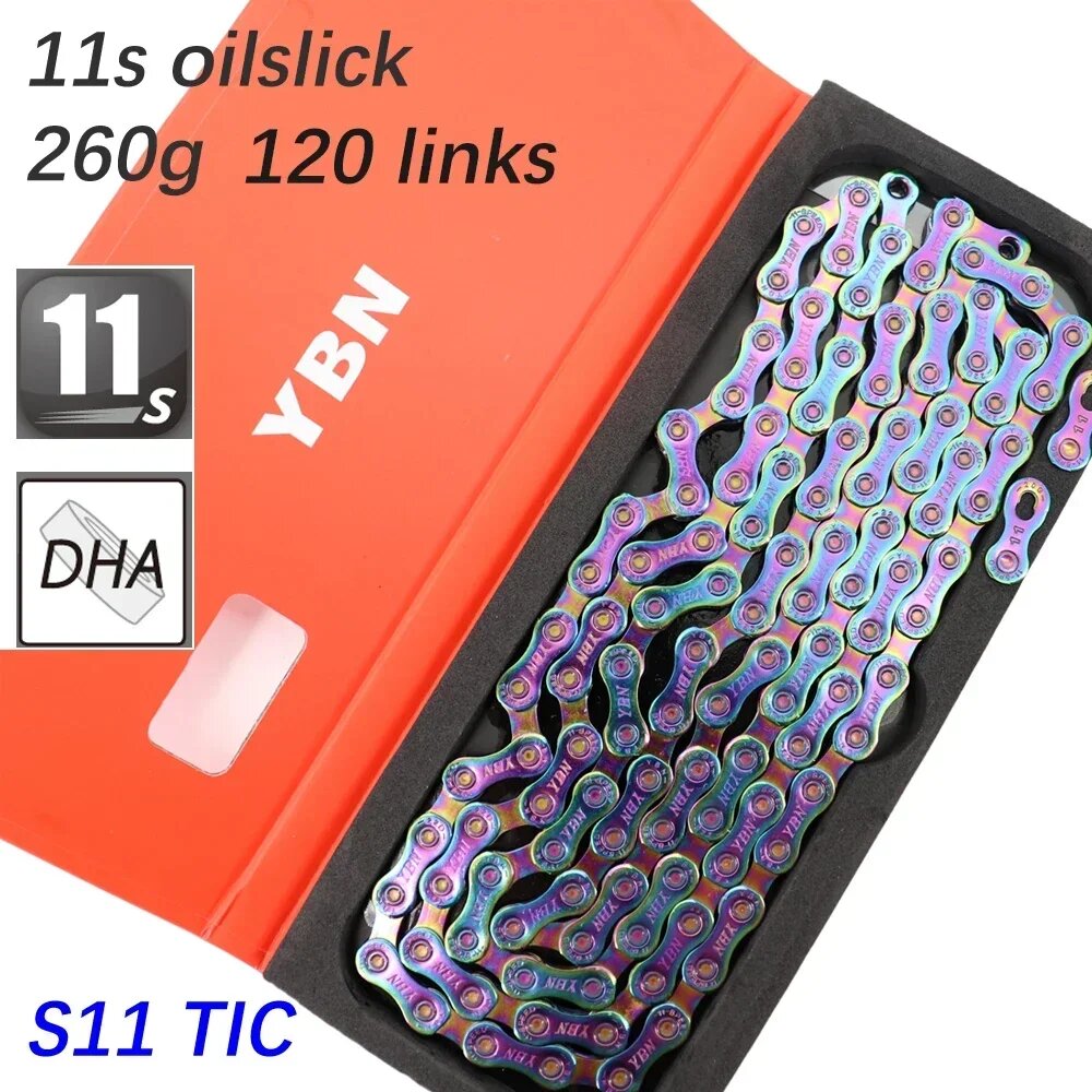 YBN Цепь велосипедная 11s oilslick 120 звеньев