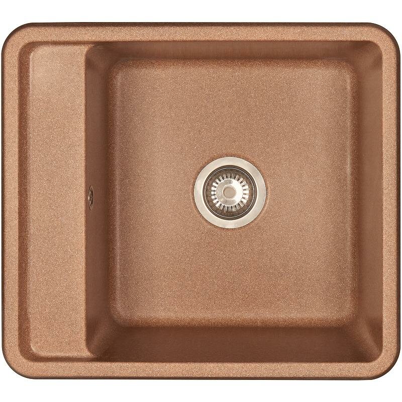 Мойка для кухни Aquaton Беллис 57х51 1A724932BS270 терракотовая, 1 чаша, литьевой мрамор