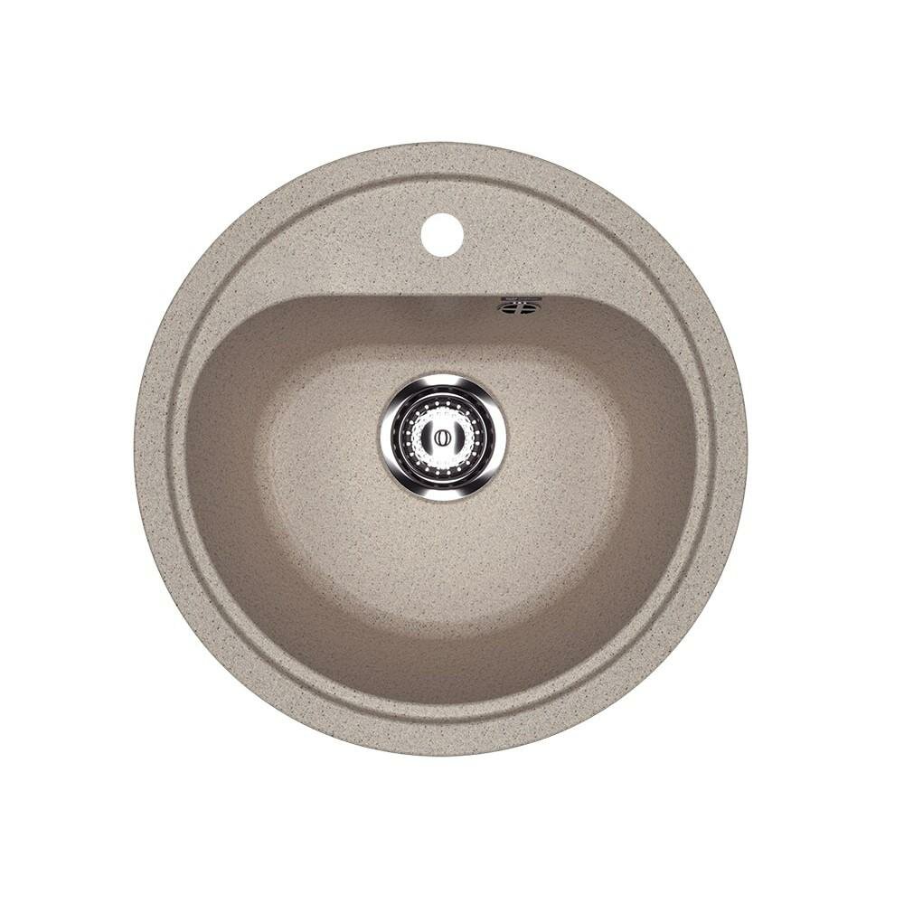 Мойка для кухни Ulgran Classic 44х44 U-700-302 песочная, 1 чаша, искусственный мрамор