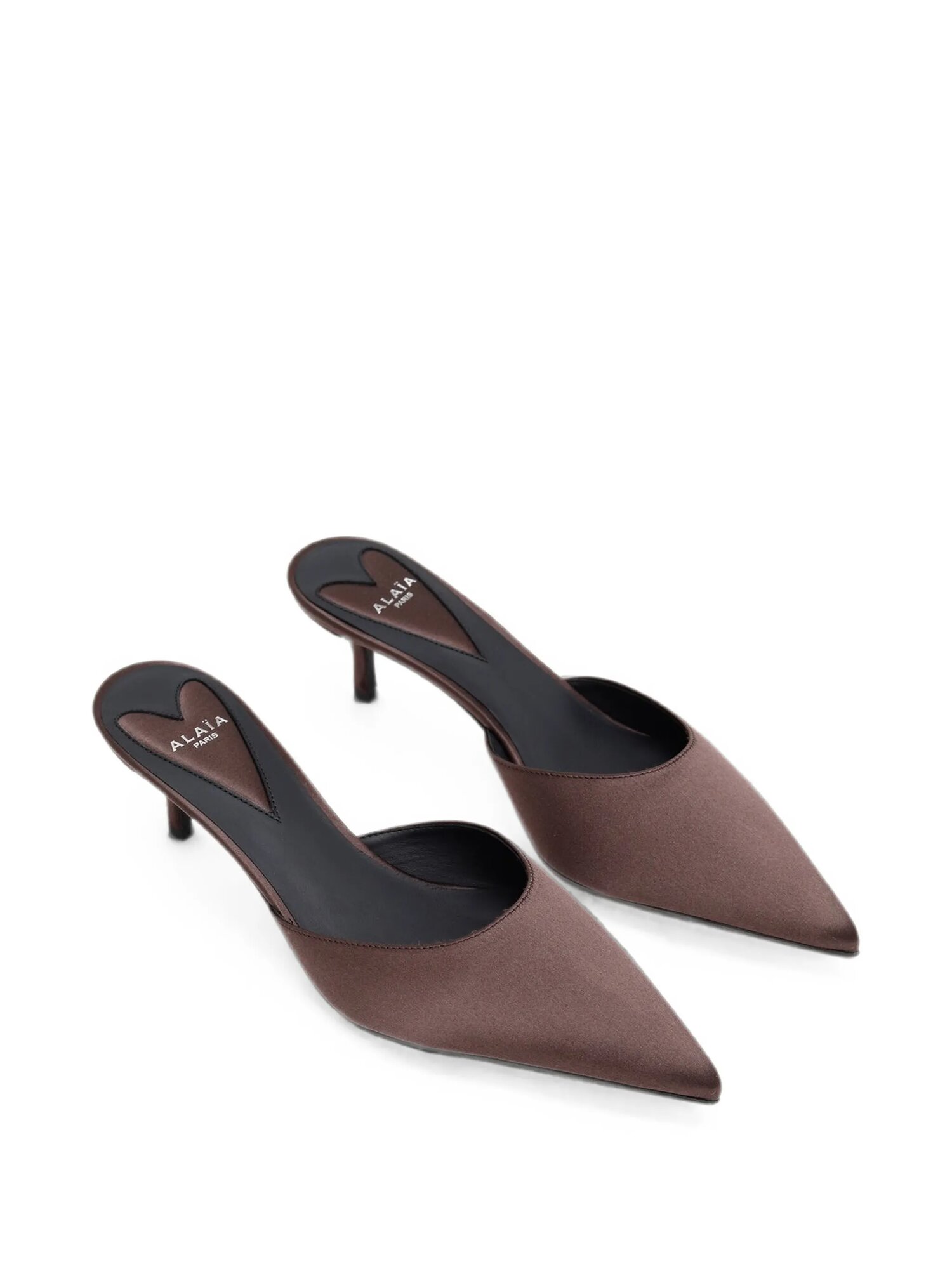 Мюли Alaia Le Cœur pointed-toe mules, размер 37, коричневый — фото 1