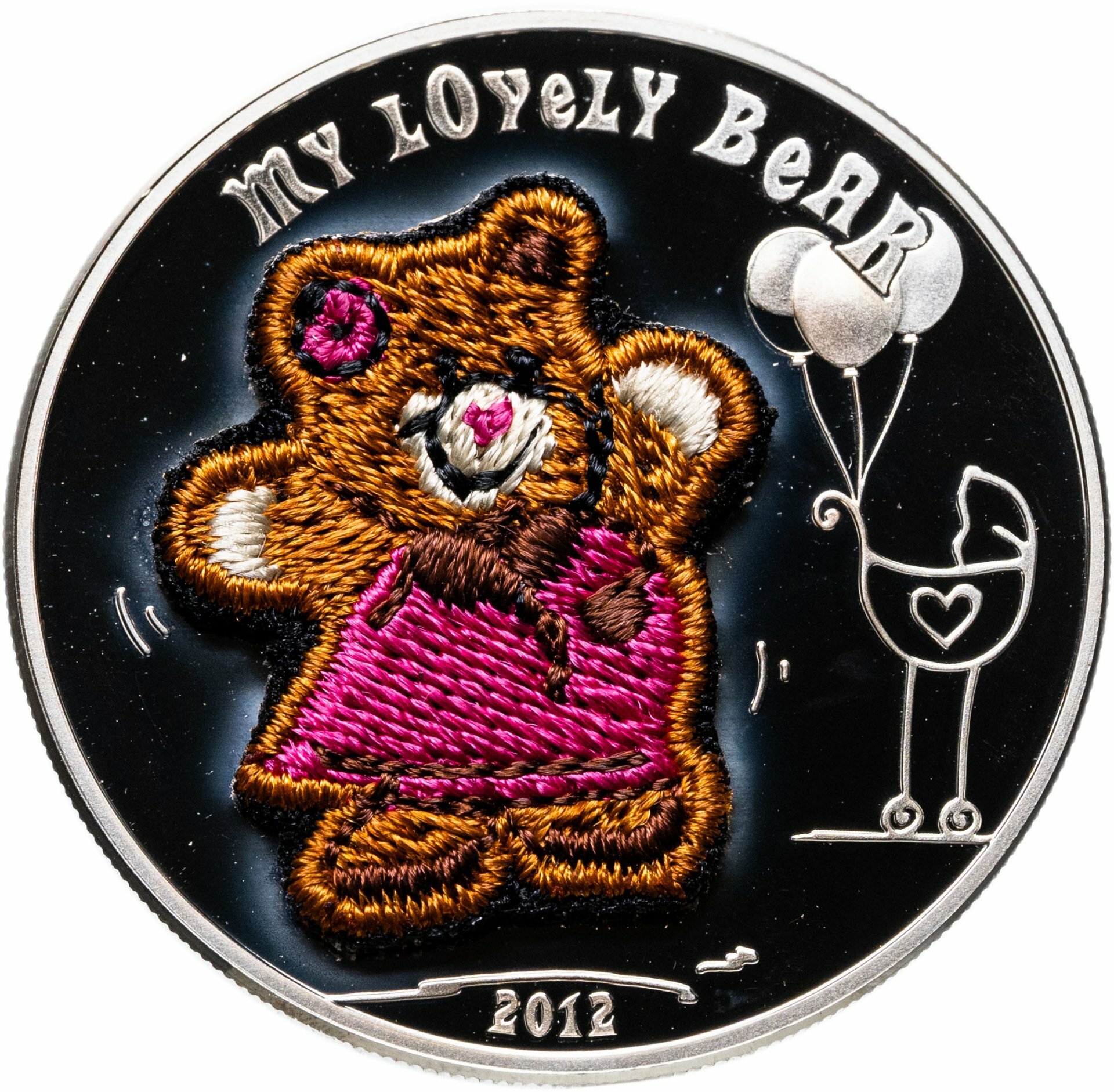 Палау 5 долларов 2012 "Плюшевая медведица" с сертификатом, Серебро 925, в сохранности Proof