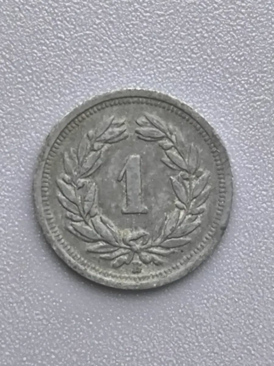 Монета 1 раппен Швейцария 1942 г.