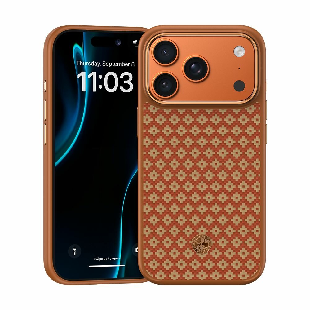 Усиленный чехол Benks ArmorPro ArmorGrid Case built with Kevlar для iPhone 17 Pro 6.3", цвет Ярко-оранжевый (Fortune Orange)