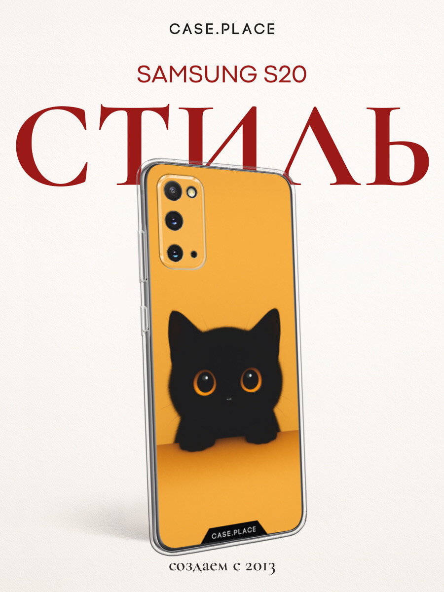 Чехол на Samsung Galaxy S20 / Самсунг Гэлакси S20 с принтом "Контрастный котик"