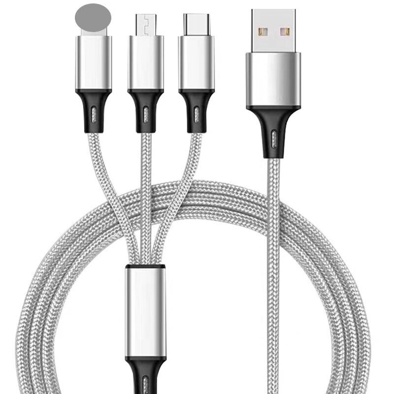 Один перетаскивай три кабеля для передачи данных плетеный usb быстрый зарядный телефон три в одном кабель для передачи