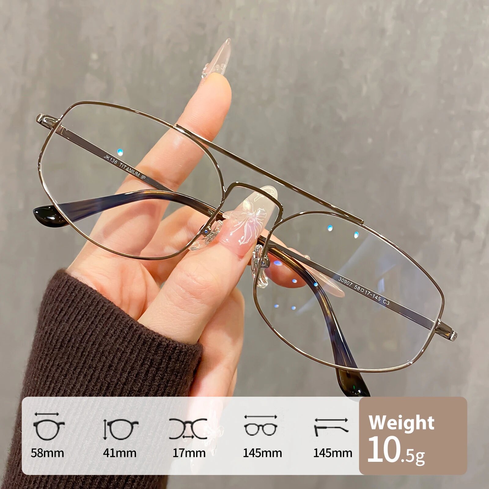 CAIDERONI Фотохромные очки из титана для чтения с диоптриями 30907Y-C3, +250