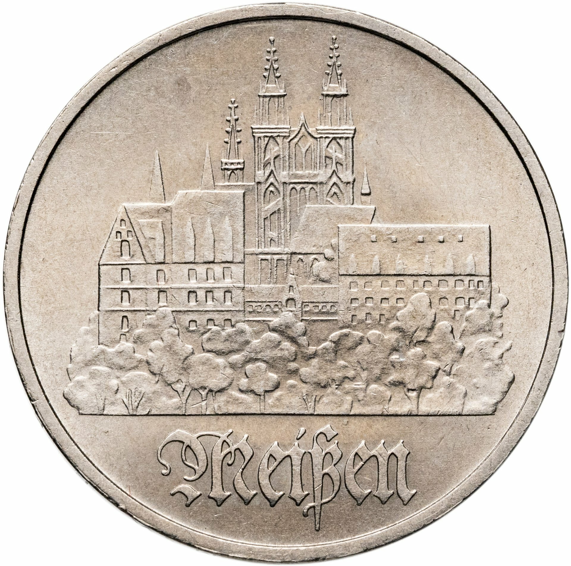 Германия ГДР 5 марок 1972 "Город Мейсен", МНЦ медь-никель-цинк, в сохранности AU-UNC