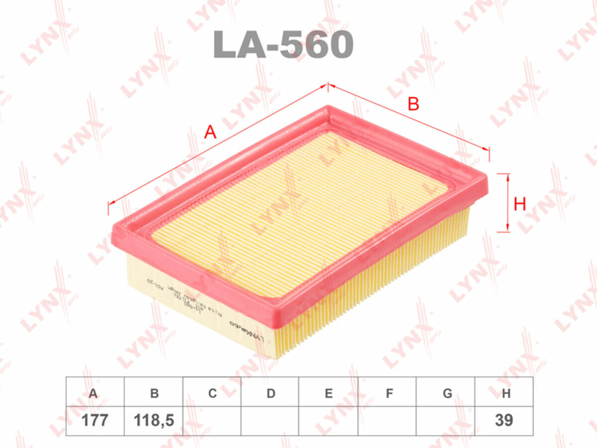 La-560 Фильтр Воздушный Lynxauto (LYNX LA-560)