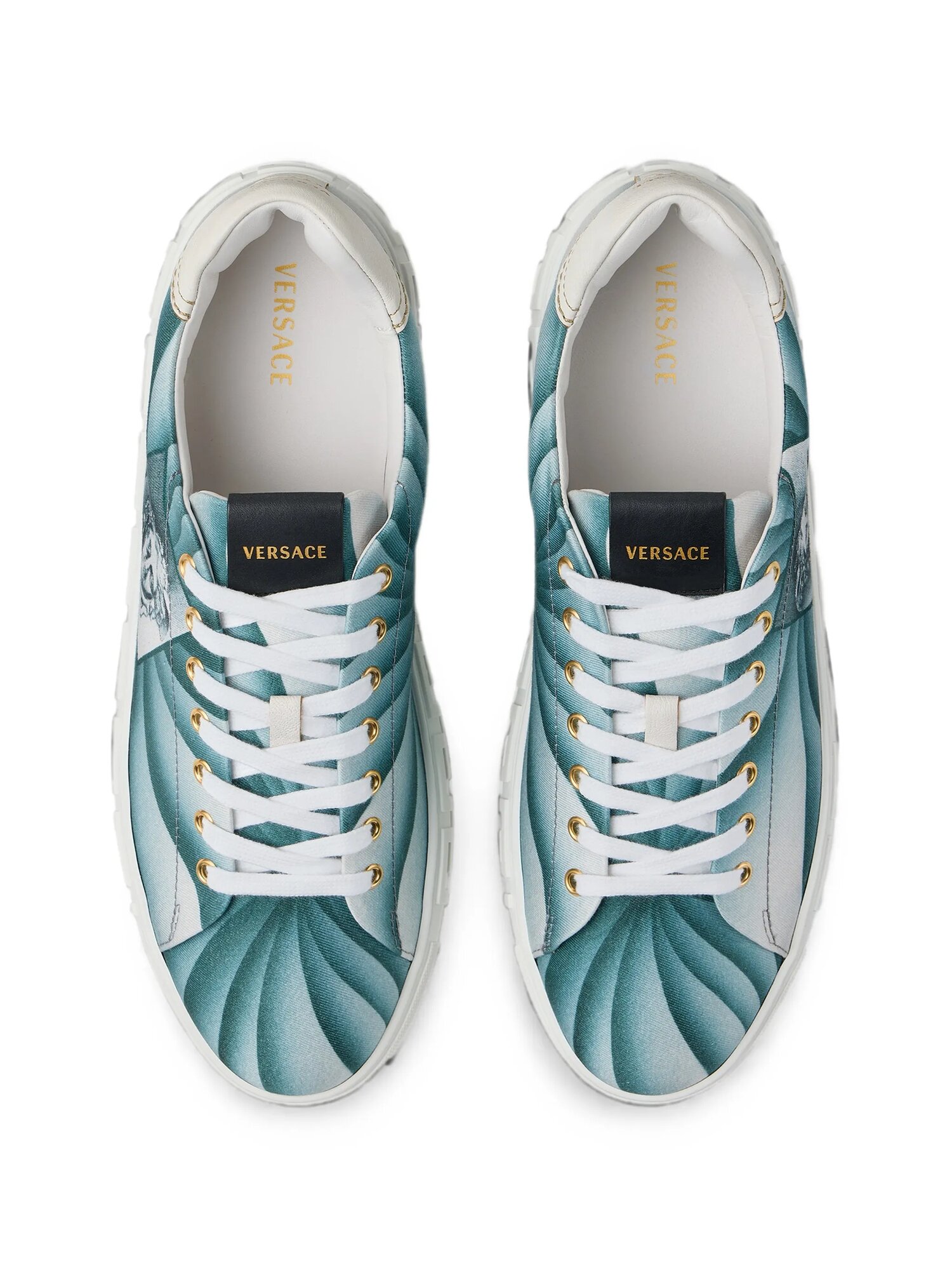 Кроссовки Versace Greca printed canvas sneakers, размер 46 — фото 1