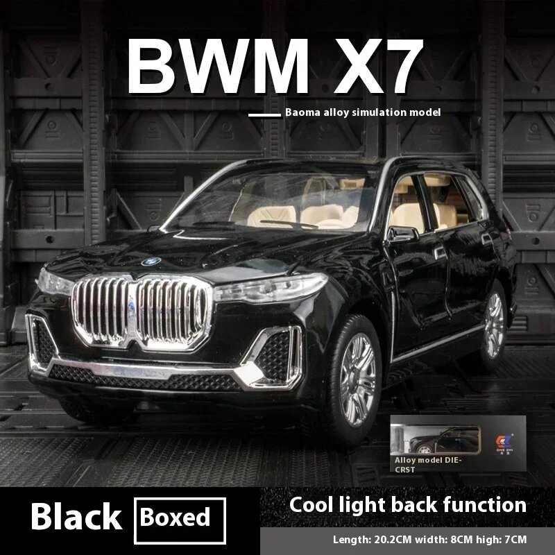 BMW X7 модель автомобиля из литого металла 1:24 black
