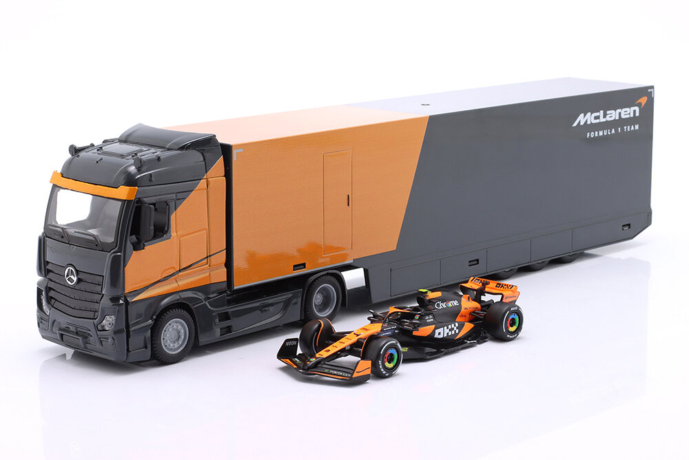 Модель коллекционная BBURAGO Mercedes-benz actros cab mclaren F1 + MCL38 2024