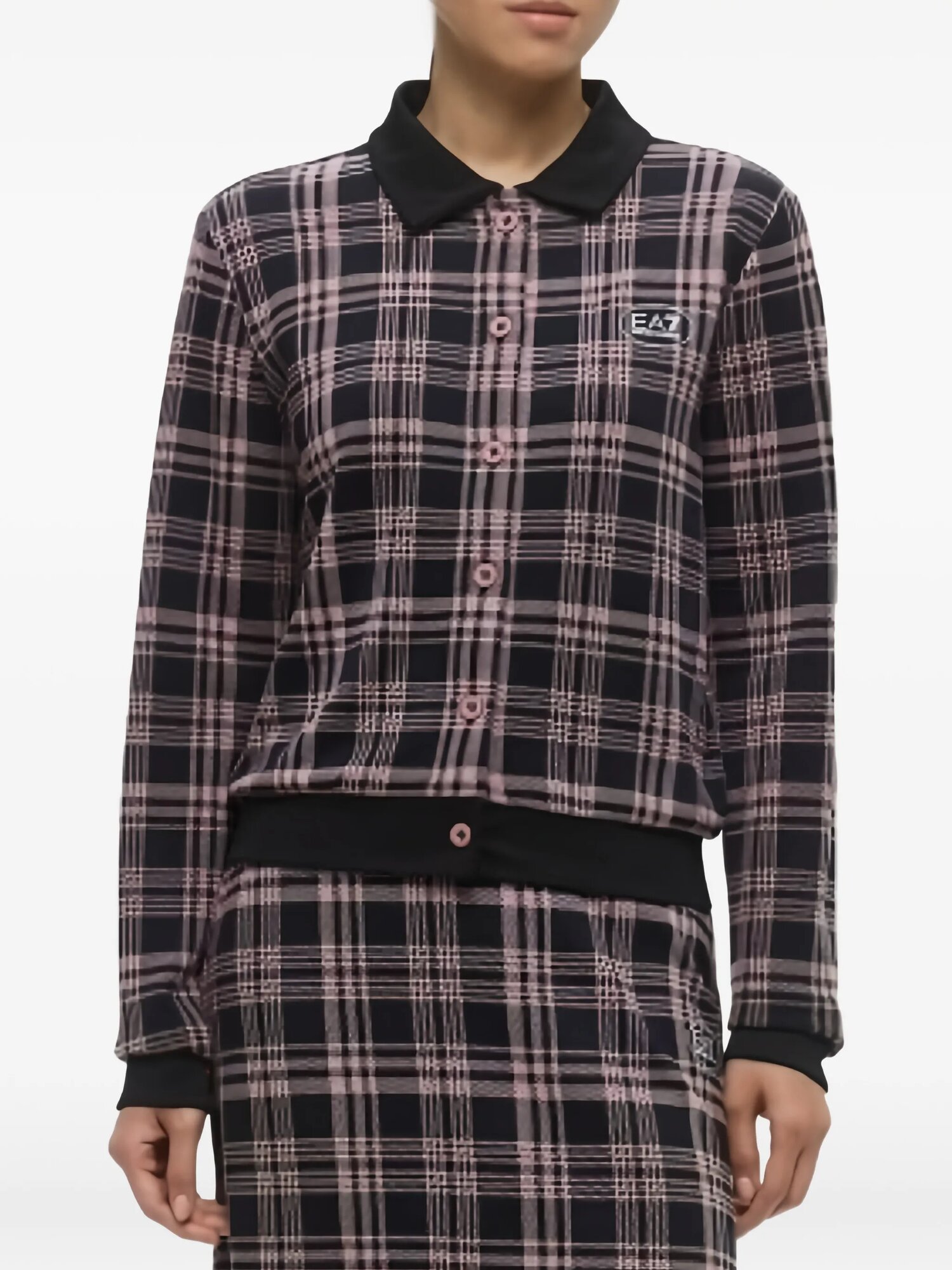 Куртка Check-print button-up jacket
