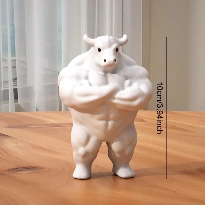 Статуэтка быка, белый, 10см, A3