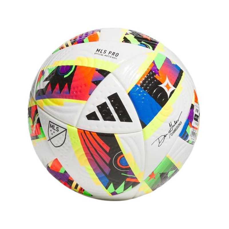 Футбольный мяч унисекс Adidas MLS Pro, размер 5, белый/черный/солнечно-золотой