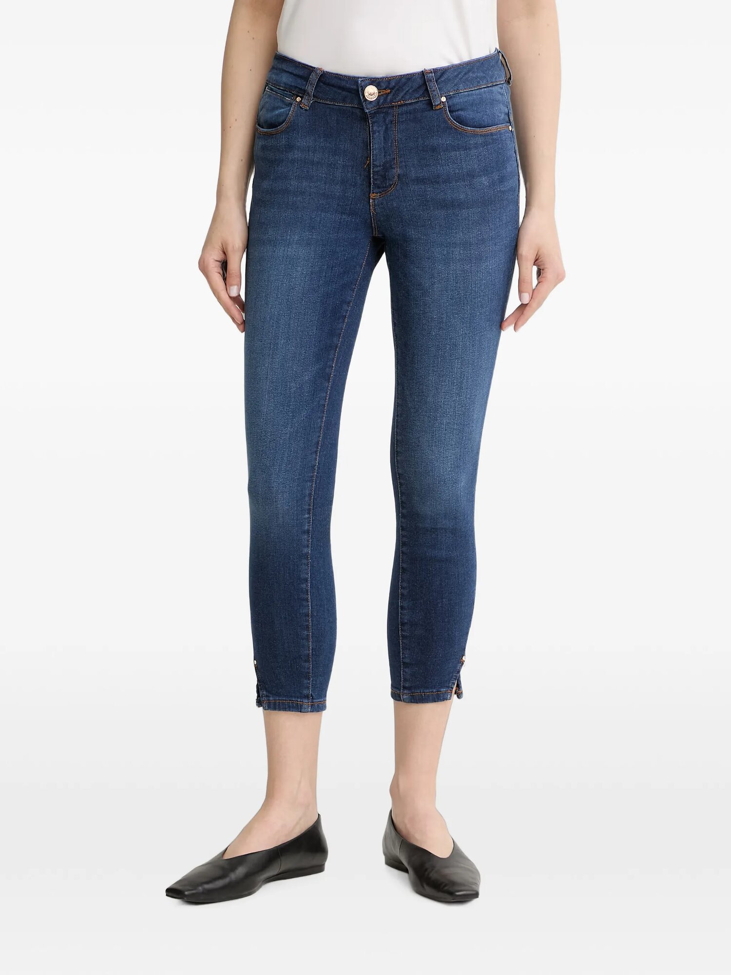Джинсы Cropped zip-detail jeans 