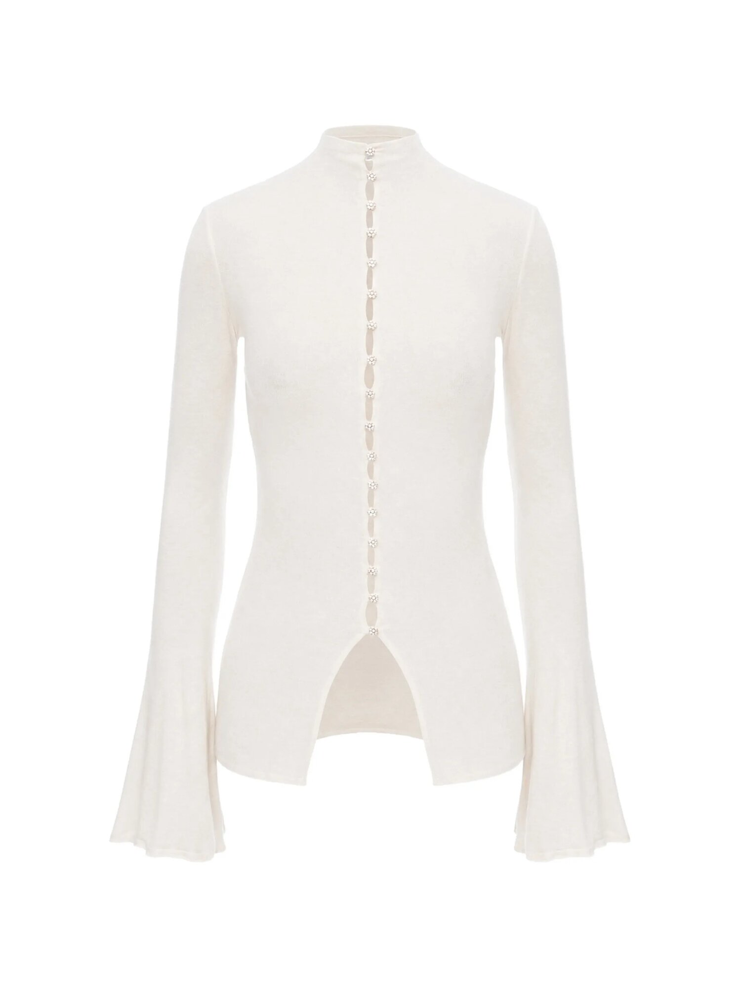 Блуза Leyla embellished-button flared-sleeve blouse