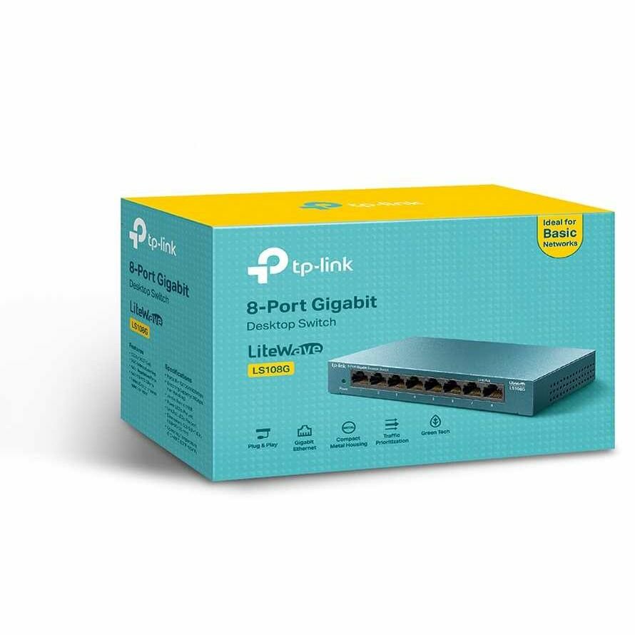 Коммутатор TP-Link LS108G (L2) 8x1Гбит/с неуправляемый