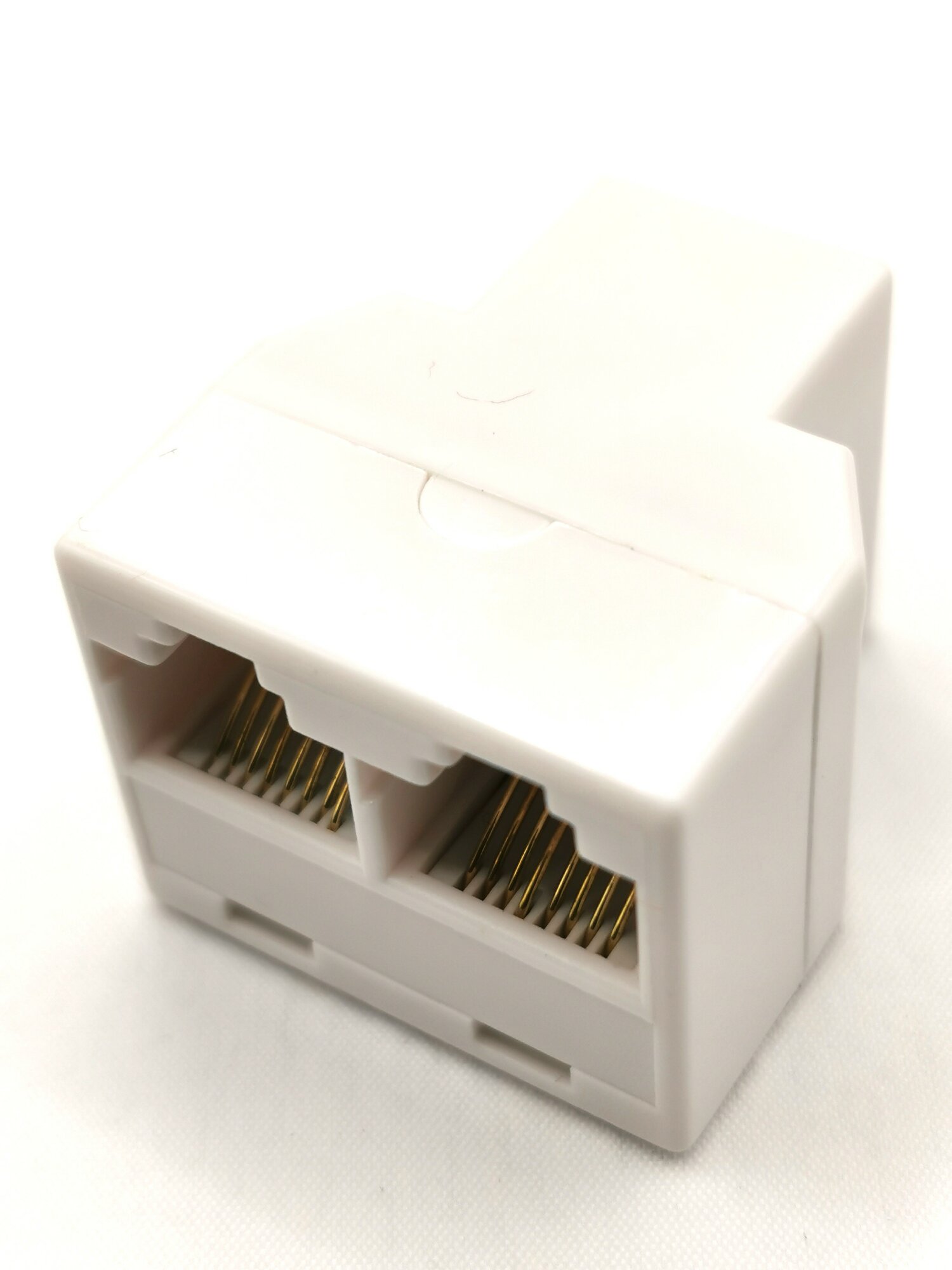 Адаптер-разветвитель RJ45 для интернет кабеля 2 гнезда 8p8c + гнездо 8p8c FTP 5e LAN