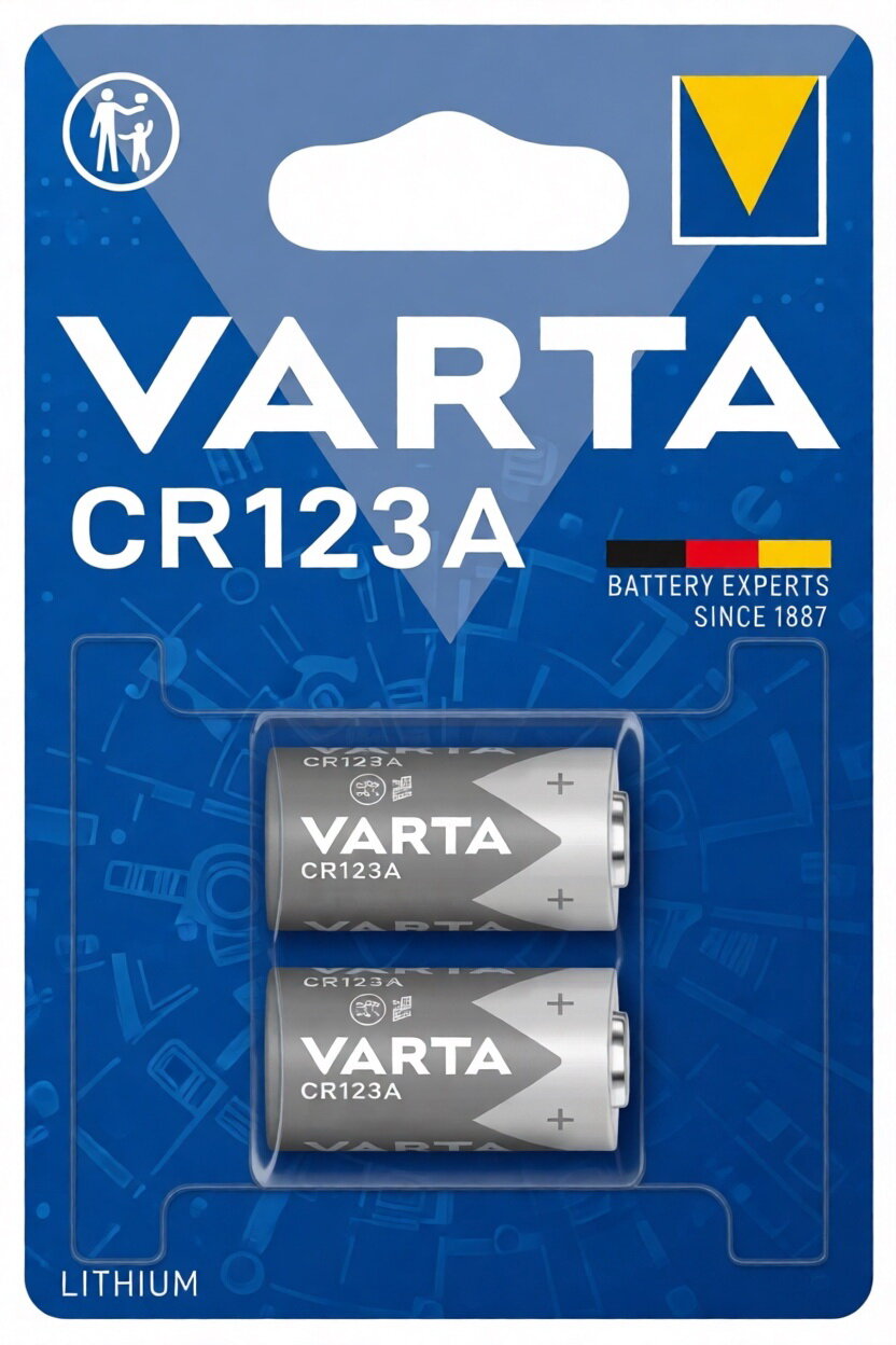 Батарейка VARTA CR123A Special Lithium Cylindrical, 2 шт. (2 шт. в одном блистере)