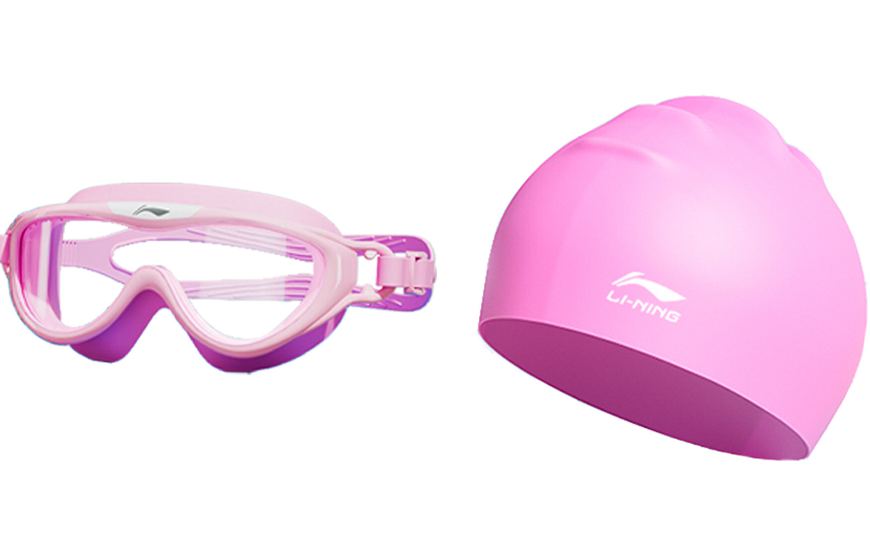 Набор для плавания для детей Li Ning 1137714669, Large Frame Swim Goggles, Swimming Cap