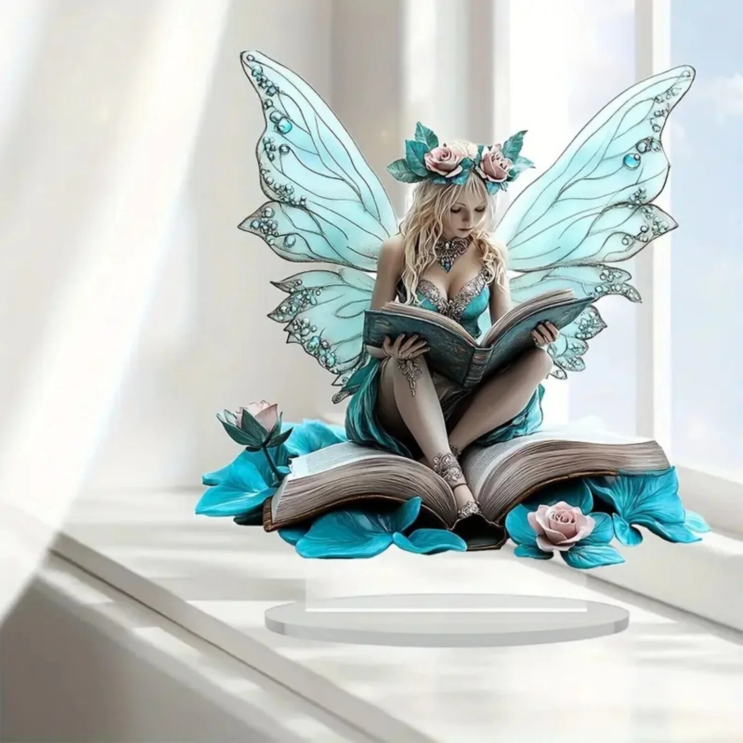 Статуэтка феи, читающей книгу, акрил, цвет 3